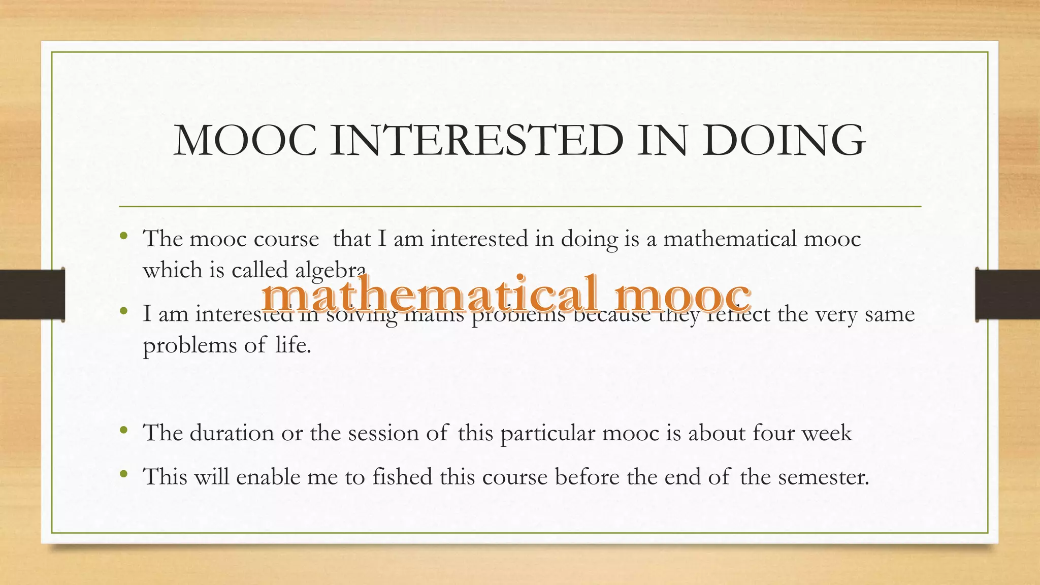 Mooc presentation 1 | PPTX