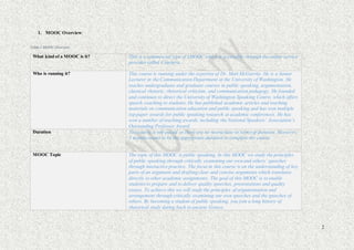 Mooc reflection | DOCX | Undergraduate Education | College Education