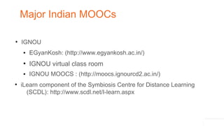 MOOCs and e-learning and Indian perspective | PPT
