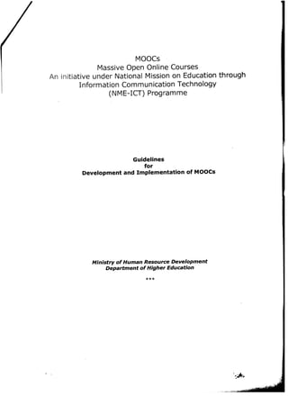 Guidelines for Swayam: India's MOOC Platform | PDF