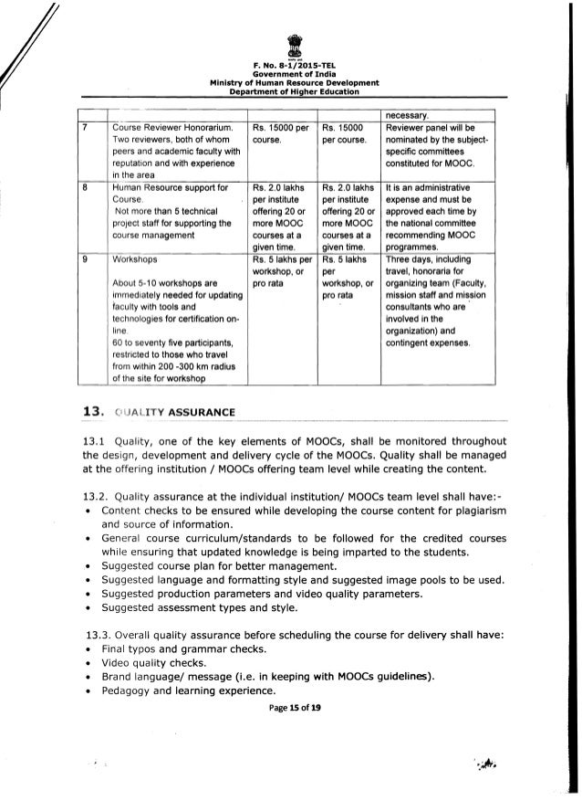 Guidelines for Swayam: India's MOOC Platform