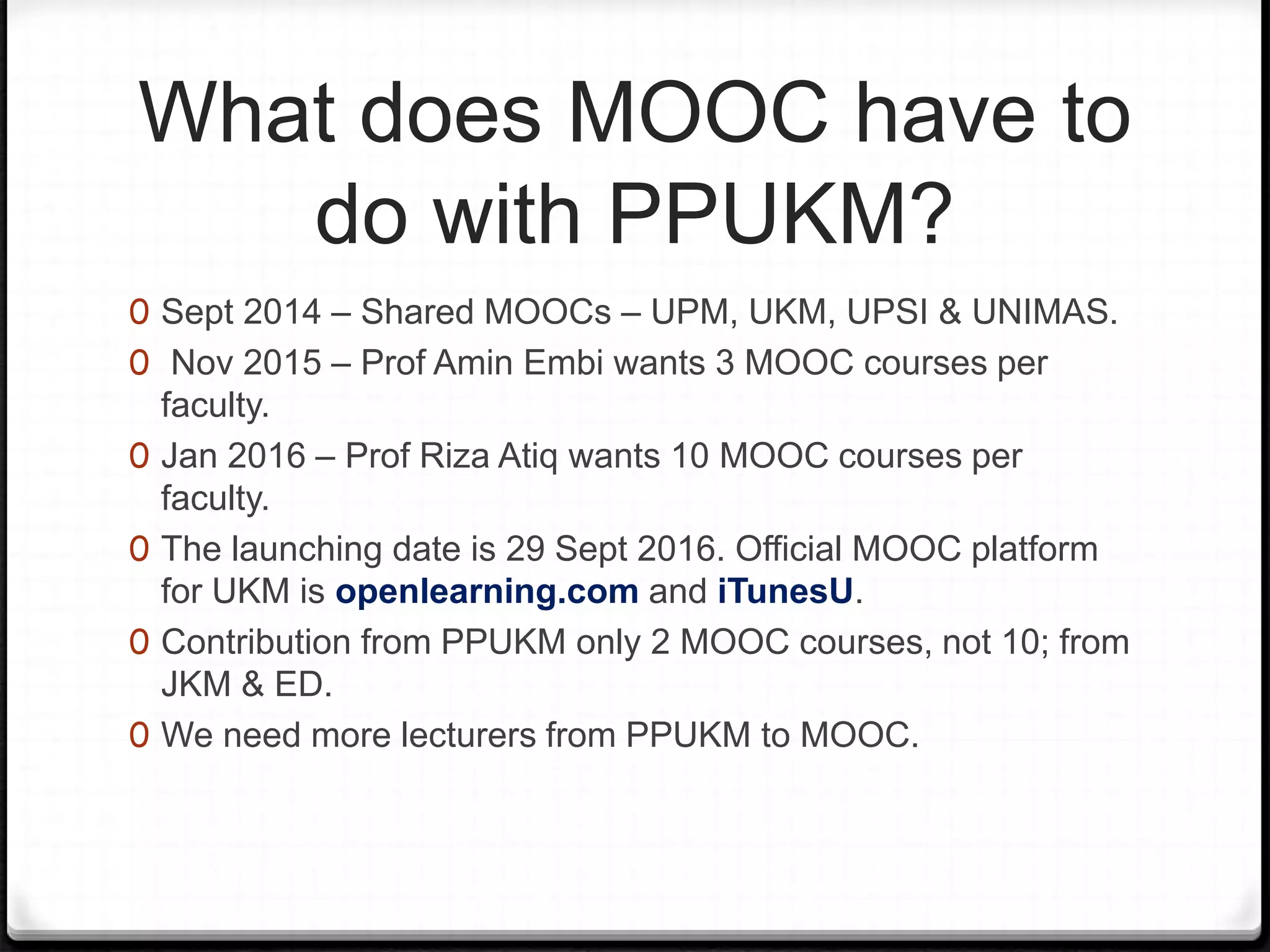 MOOC briefing for Faculty of Medicine | PPTX