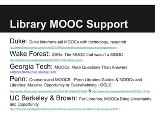 Moocs and Academic Libraries | PPT