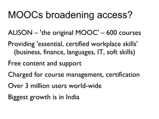Openness in Open Educational Resources and MOOCs: fact or fiction? | PPT