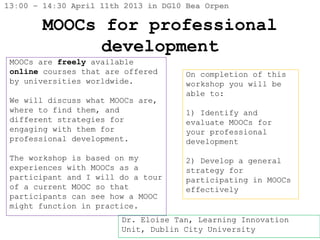 MOOCs for Professional Development | PPT