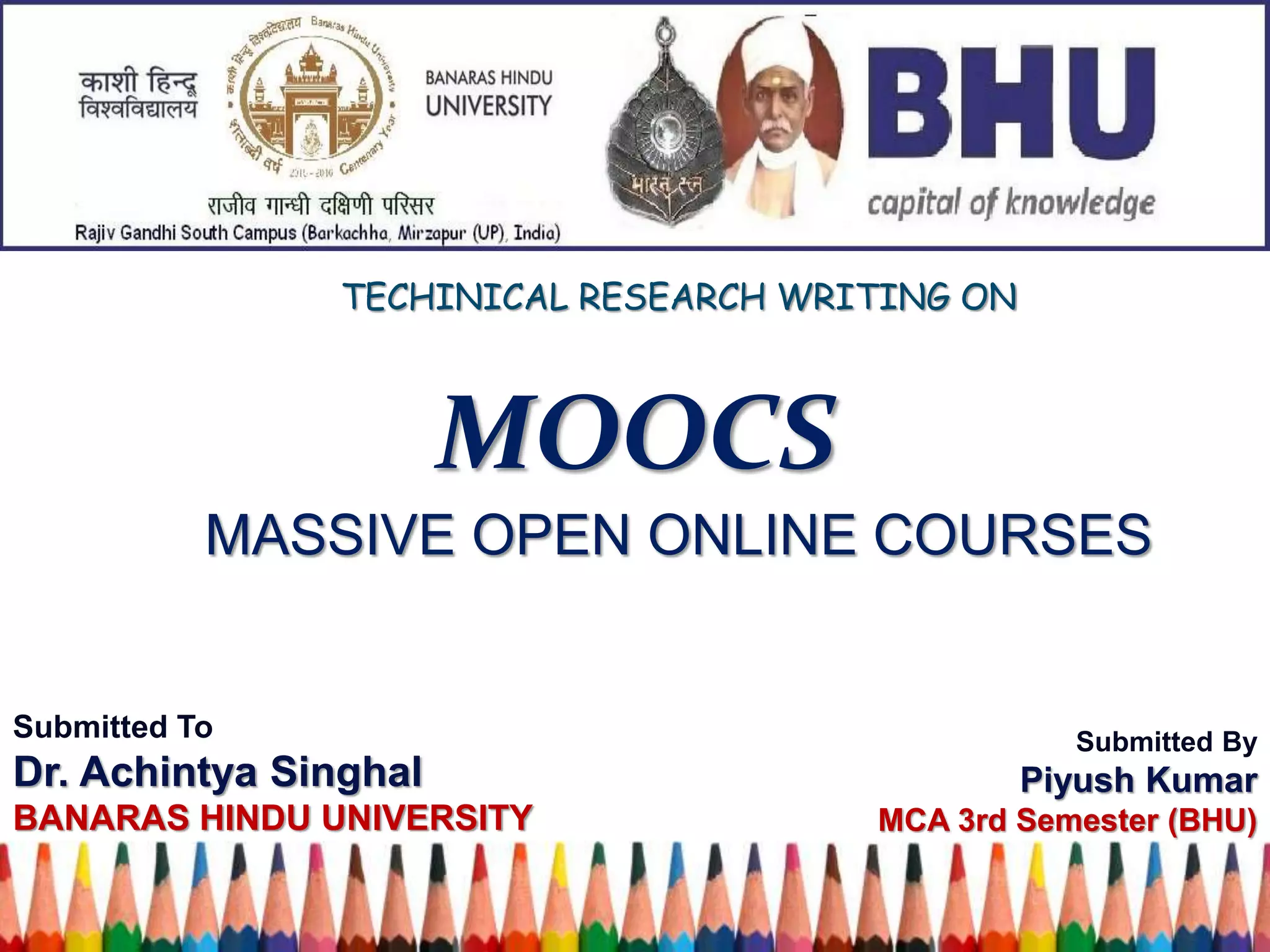 MoocS IN INDIA AND ITS PROSPECTIVE. GOALS | PPT