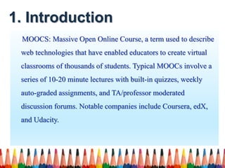MoocS IN INDIA AND ITS PROSPECTIVE. GOALS | PPT