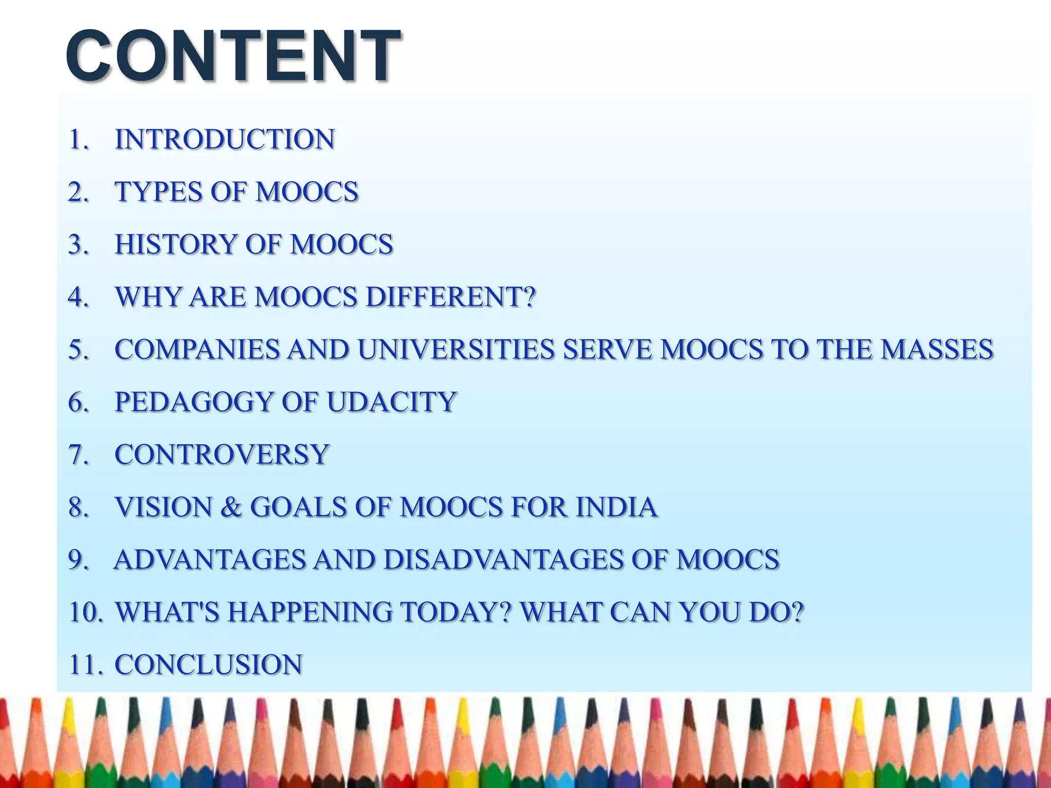 MoocS IN INDIA AND ITS PROSPECTIVE. GOALS | PPSX