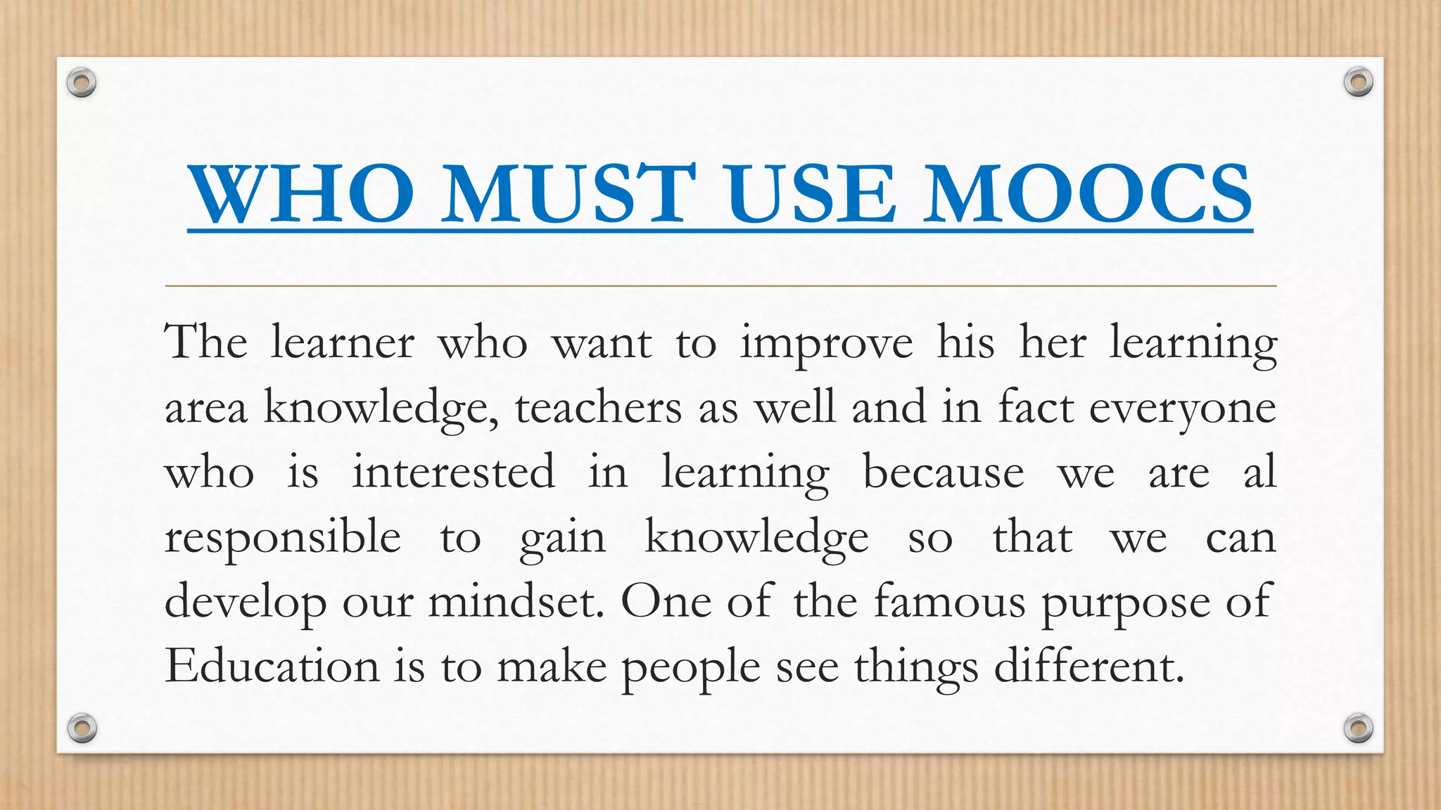 Moocs presentation Information | PPTX