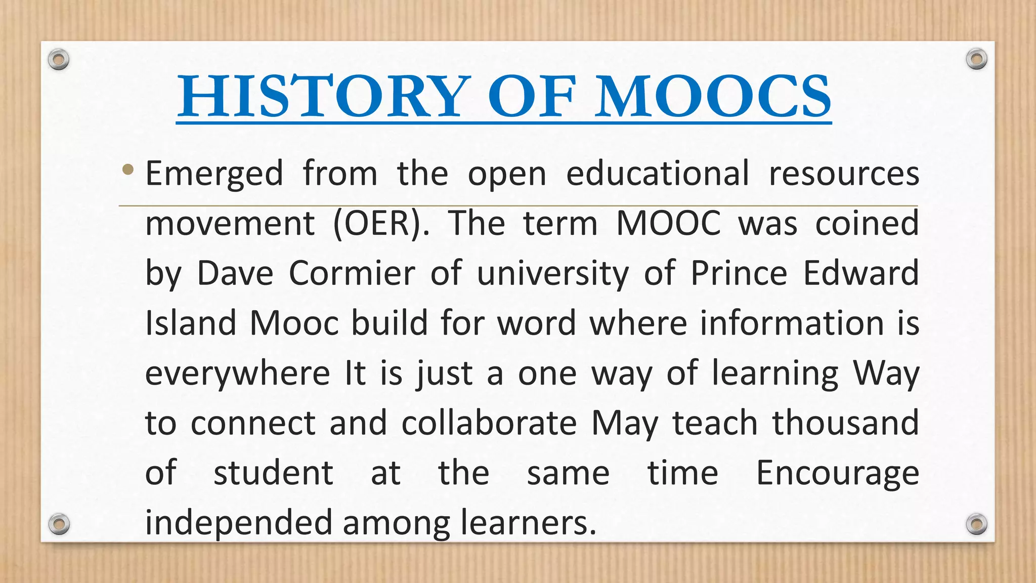 Moocs presentation Information | PPT