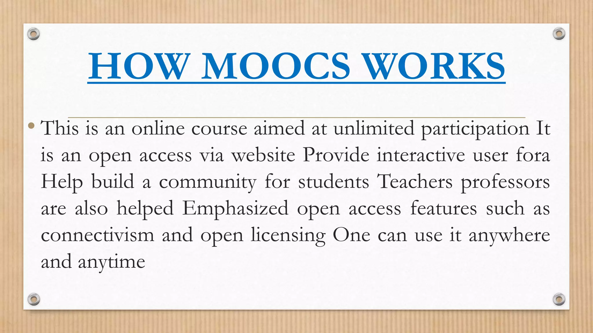 Moocs presentation Information | PPTX