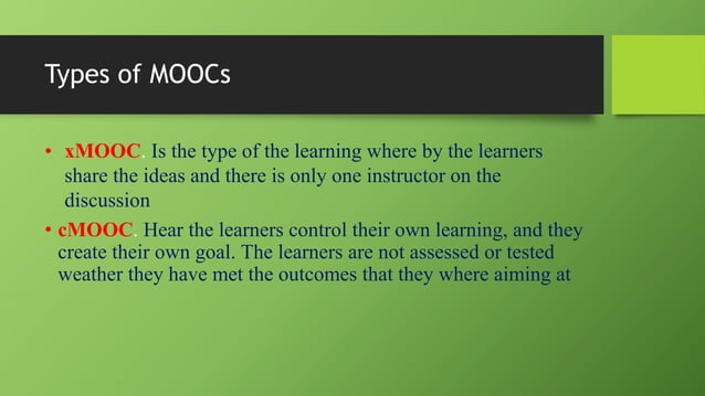 Mooc’s presentation slides | PPT