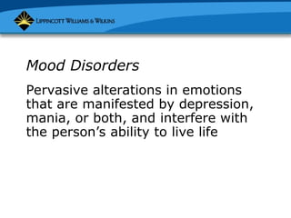 Mood and Affective Disorders including Depression | PPT