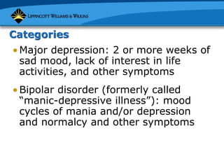 Mood and Affective Disorders including Depression | PPT