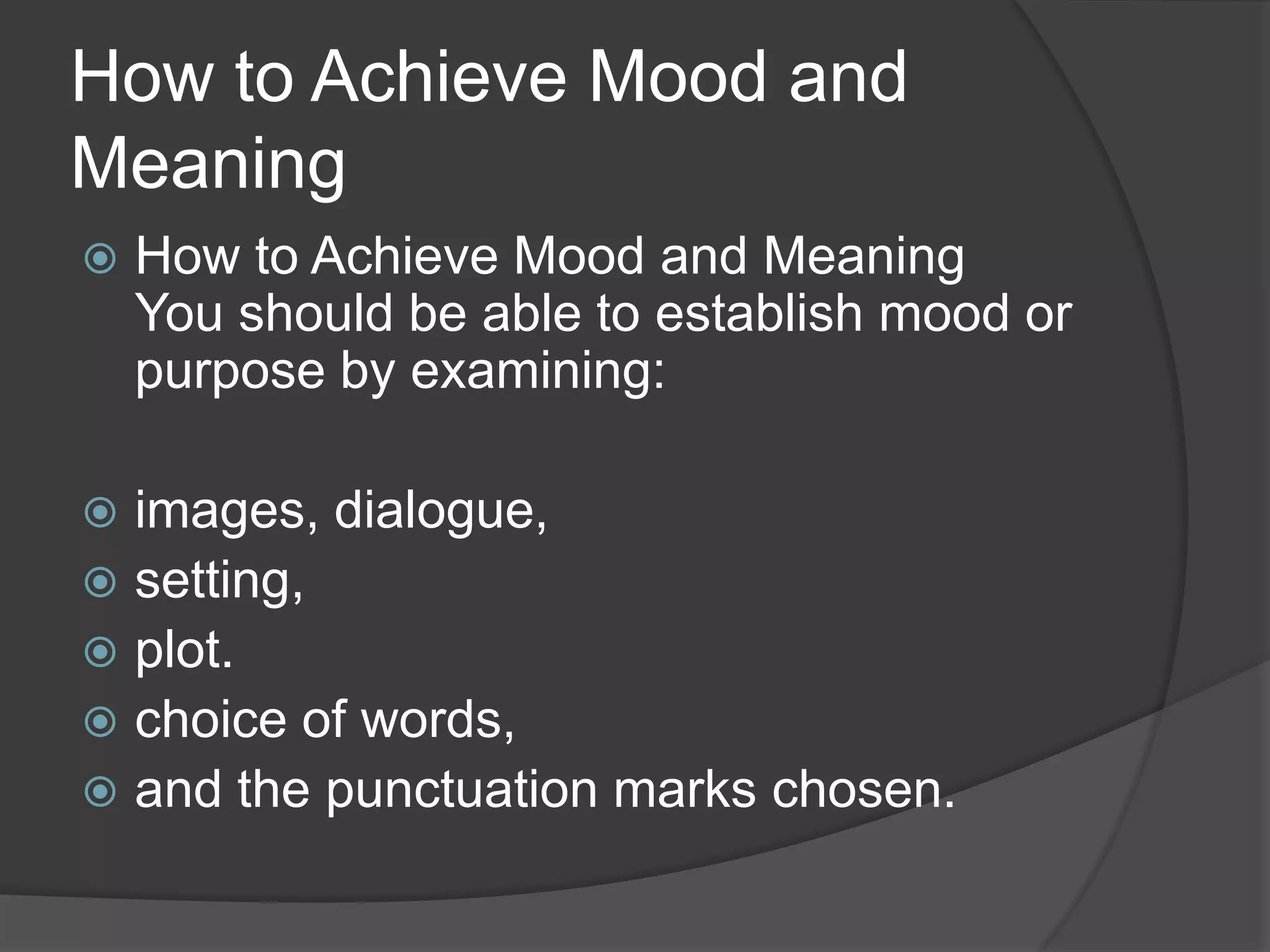 Mood and tone | PPT