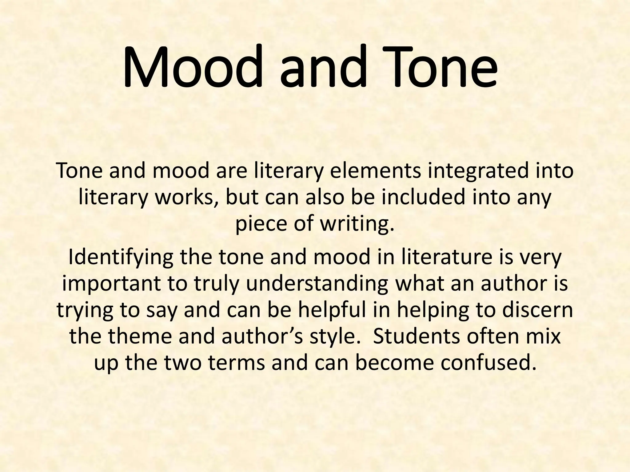 Mood and Tone for english language class | PPT