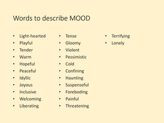 Mood and Tone for english language class | PPT