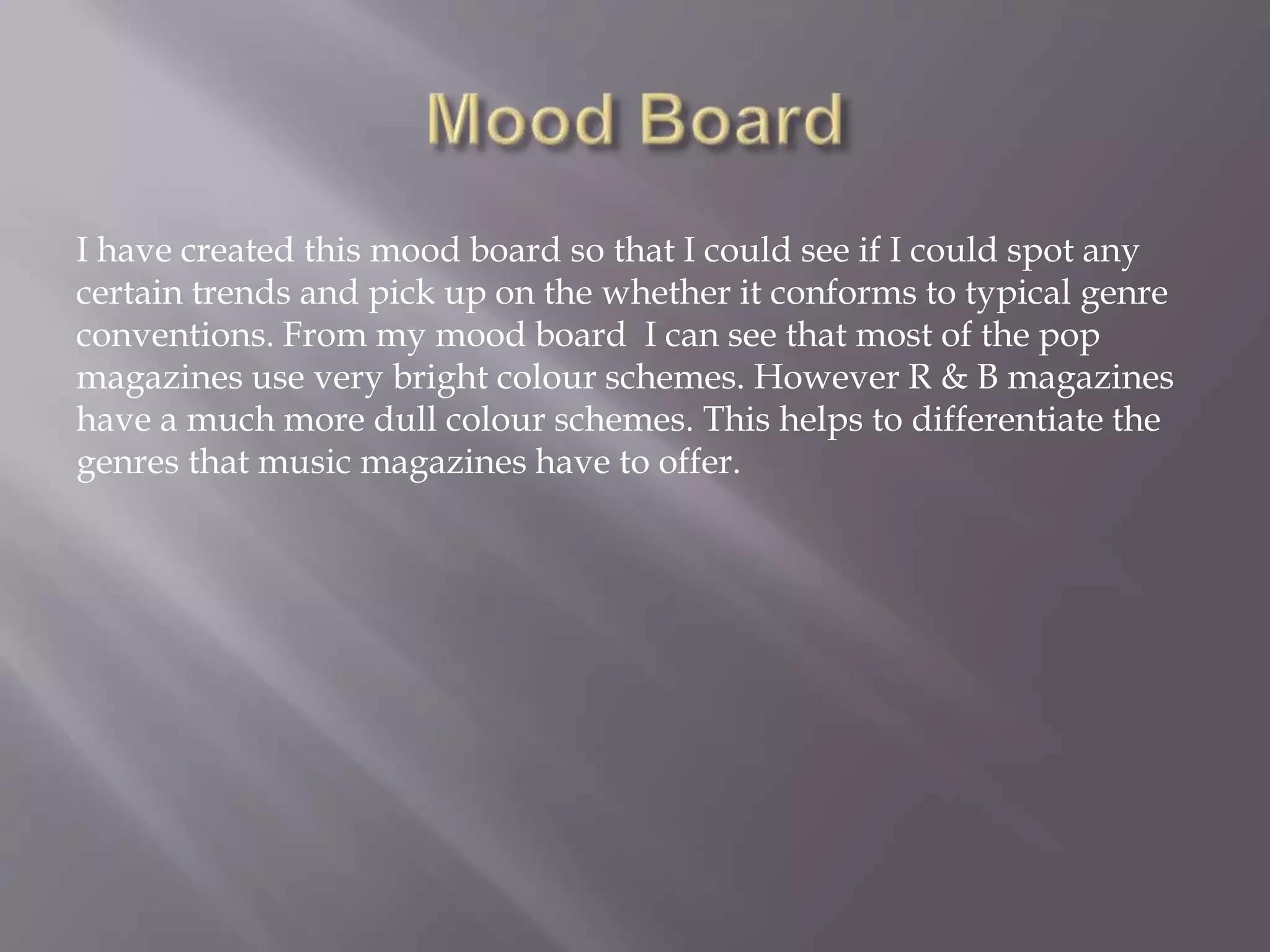 Mood board and genre conventions | PPTX