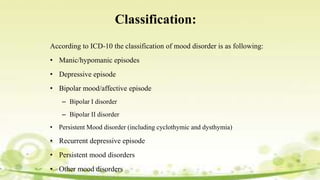 Mood disorder and depression | PPTX