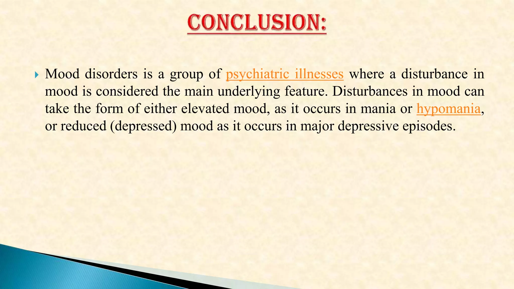 Mood disorder Slideshare | PPTX