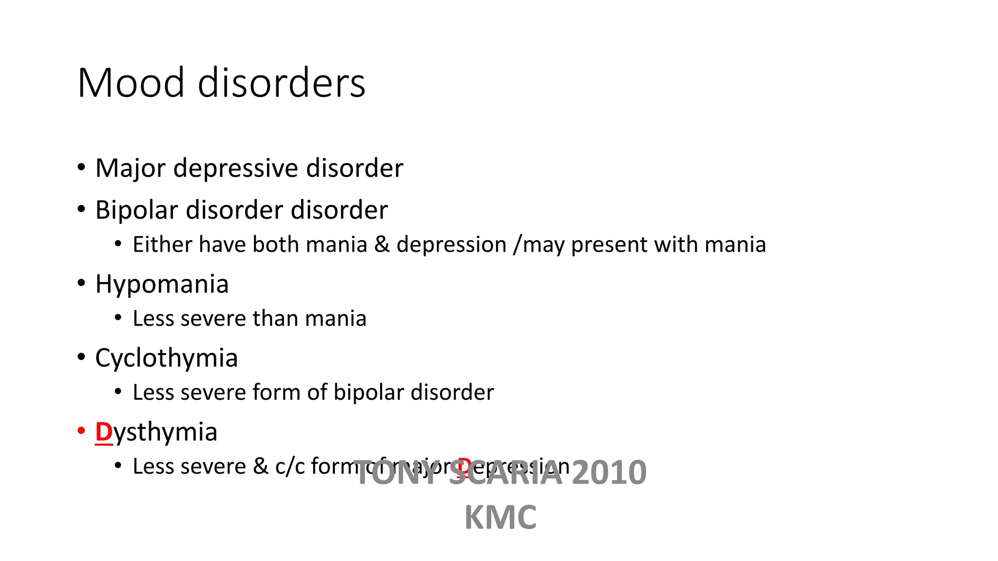 Mood disorders PSYCHIATRY REVISION NOTES | PDF | Mental Health ...