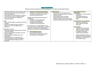 Abnormal Psychology - Mood Disorders summary | PDF