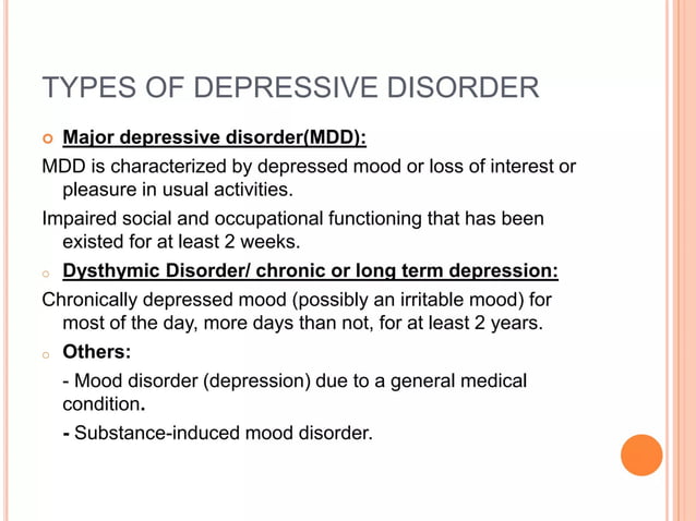 Mood disorder (Mania episode, Depression episode) | PPT
