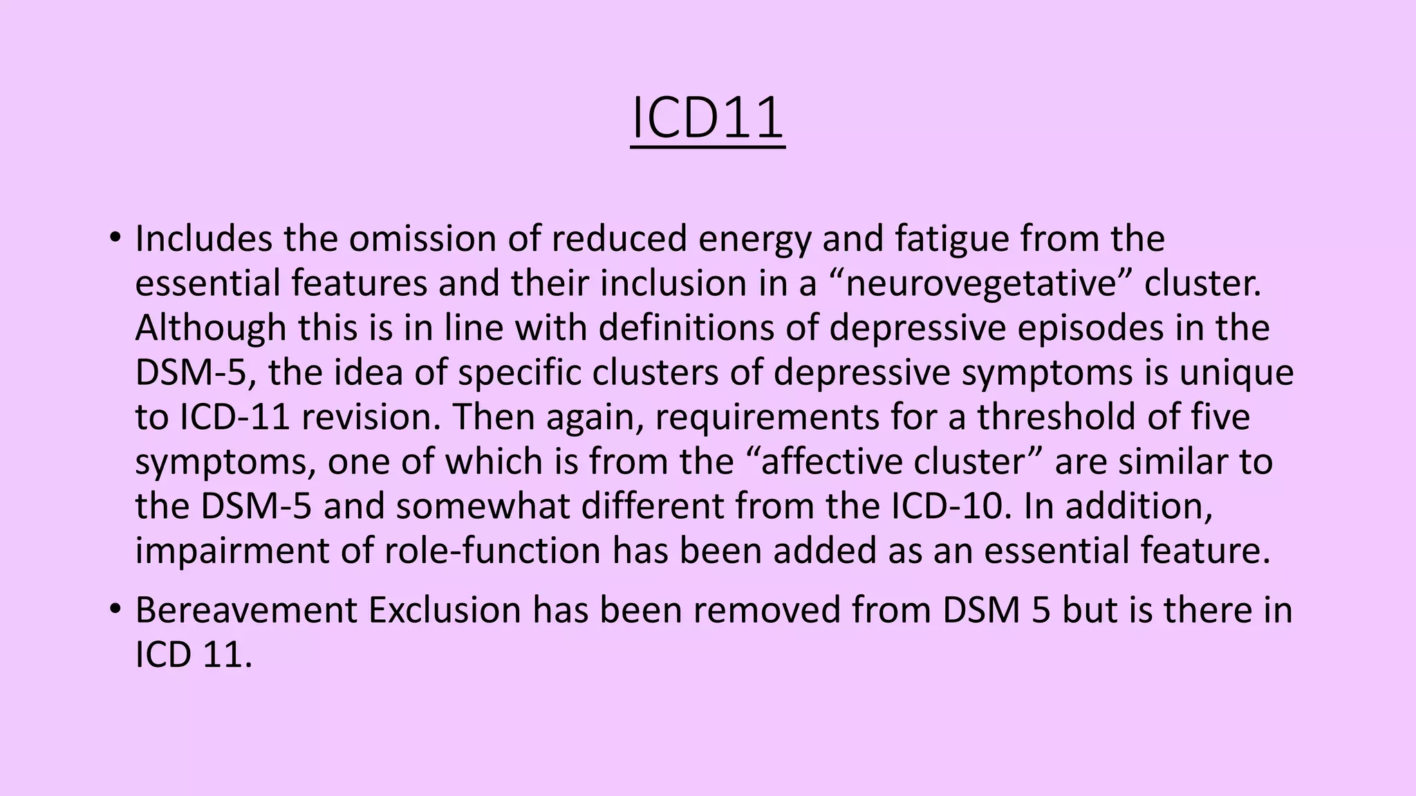 Mood disorders DSM 5 and ICD 11 | PPTX