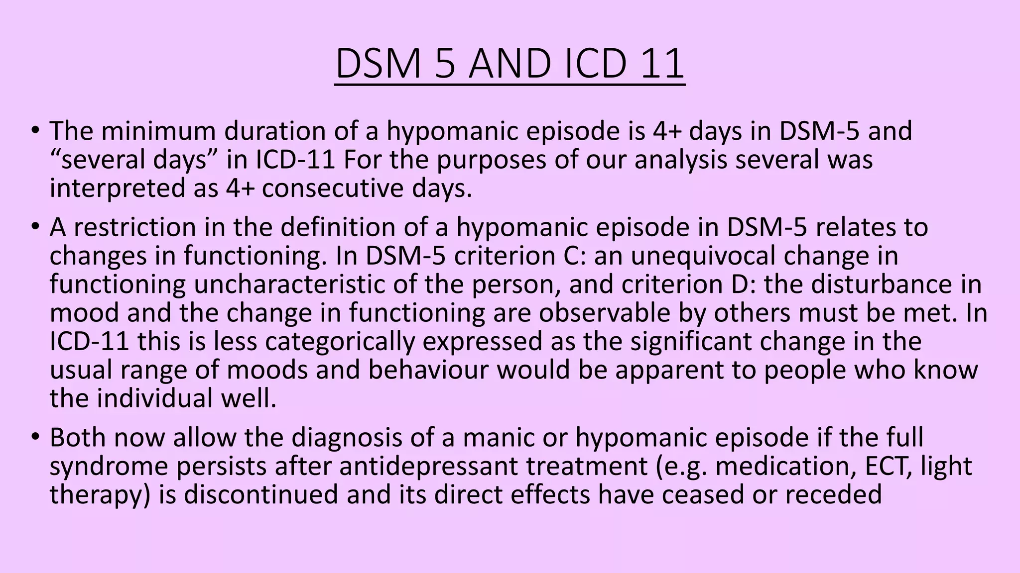 Mood disorders DSM 5 and ICD 11 | PPTX