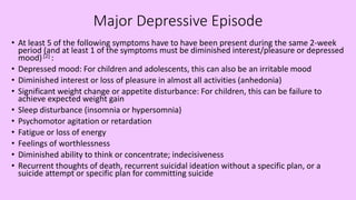 Mood disorders DSM 5 and ICD 11 | PPTX