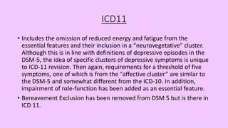 Mood disorders DSM 5 and ICD 11 | PPTX