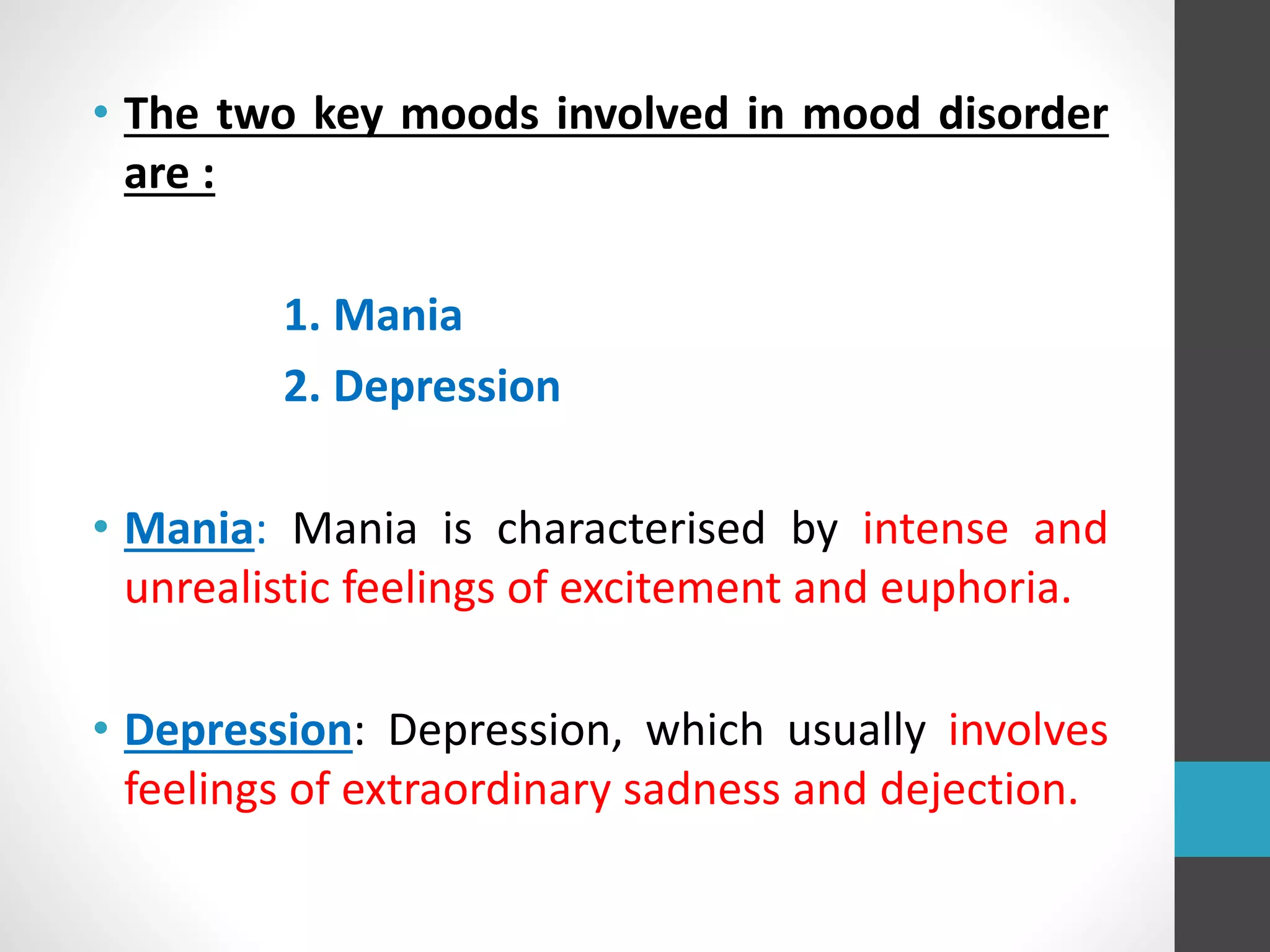 Mood disorders ppt | PPTX