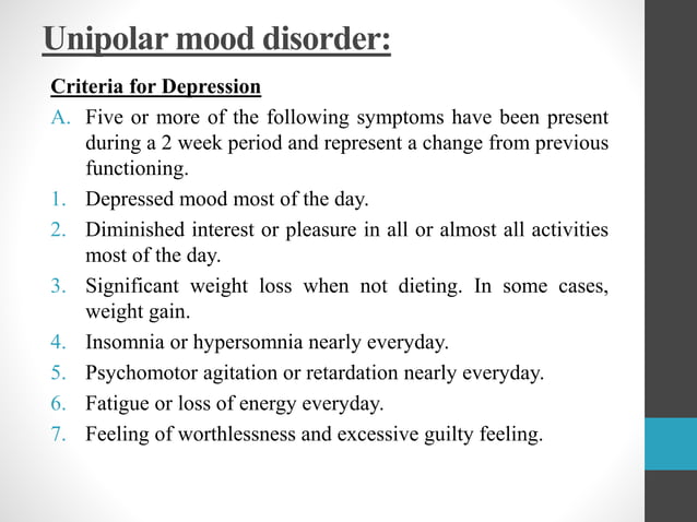 Mood disorders ppt | PPTX
