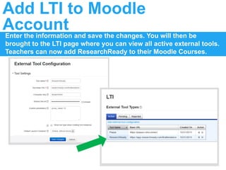 ResearchReady - Moodle LTI | PPT