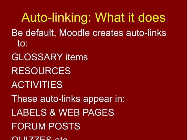 Moodle: Auto-linking | ODP