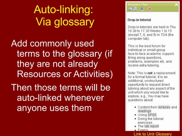 Moodle: Auto-linking | PPT