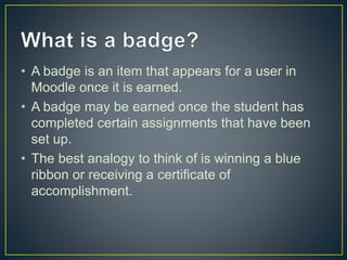 Moodle Badges | PPT