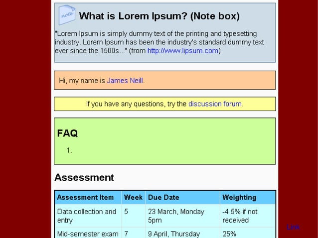 Moodle: Coloured Boxes | PPT