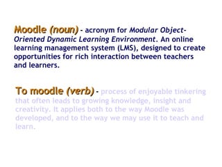 What is Moodle explained with Lego | PPT