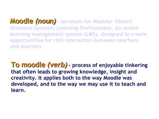 What is Moodle explained with Lego | PPT