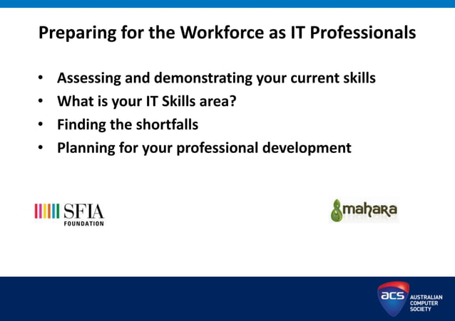 Intergrating SFIA with Moodle and Mahara in continuing Professional ...