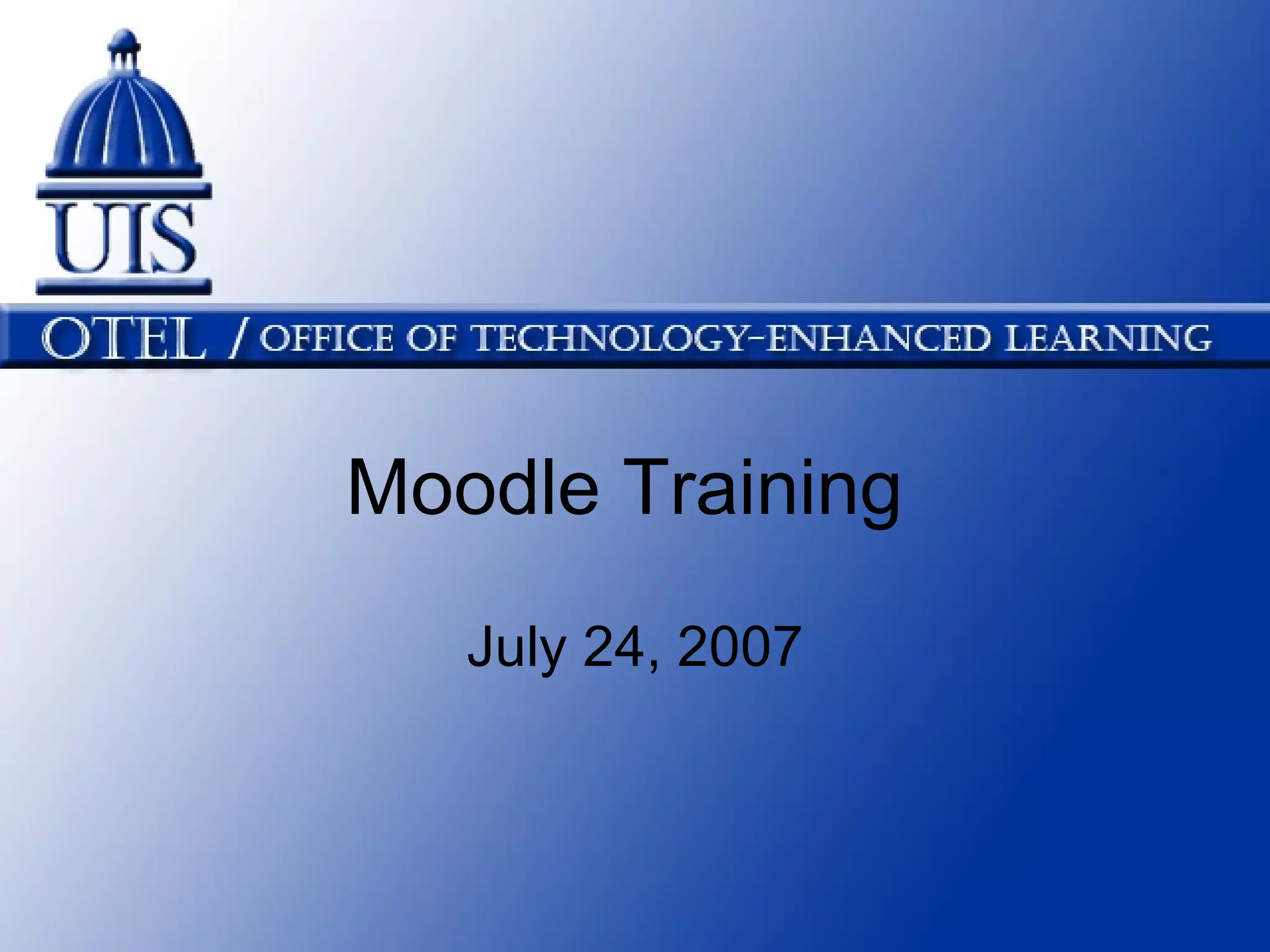 Moodle Training | PPT