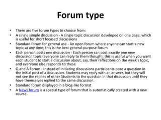 Moodle what is a forum | PPTX