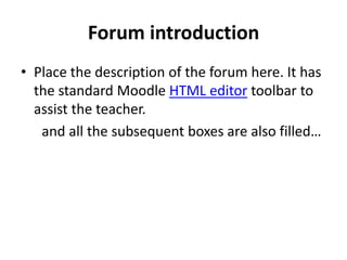 Moodle what is a forum | PPTX