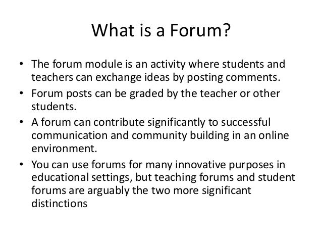 Moodle what is a forum