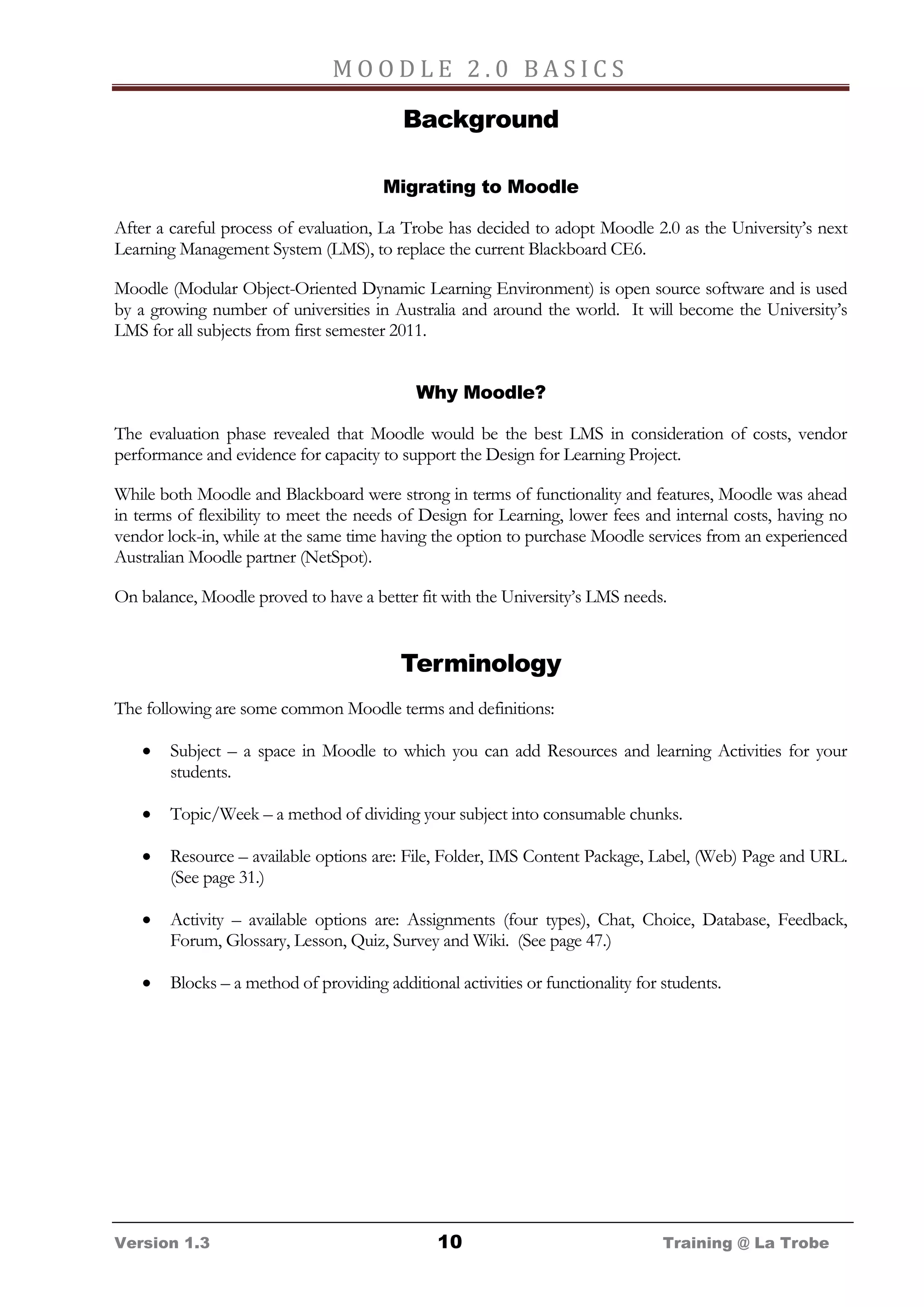 Moodle 2.0 basics steps | PDF | Desktop Publishing | Computer Software and Applications