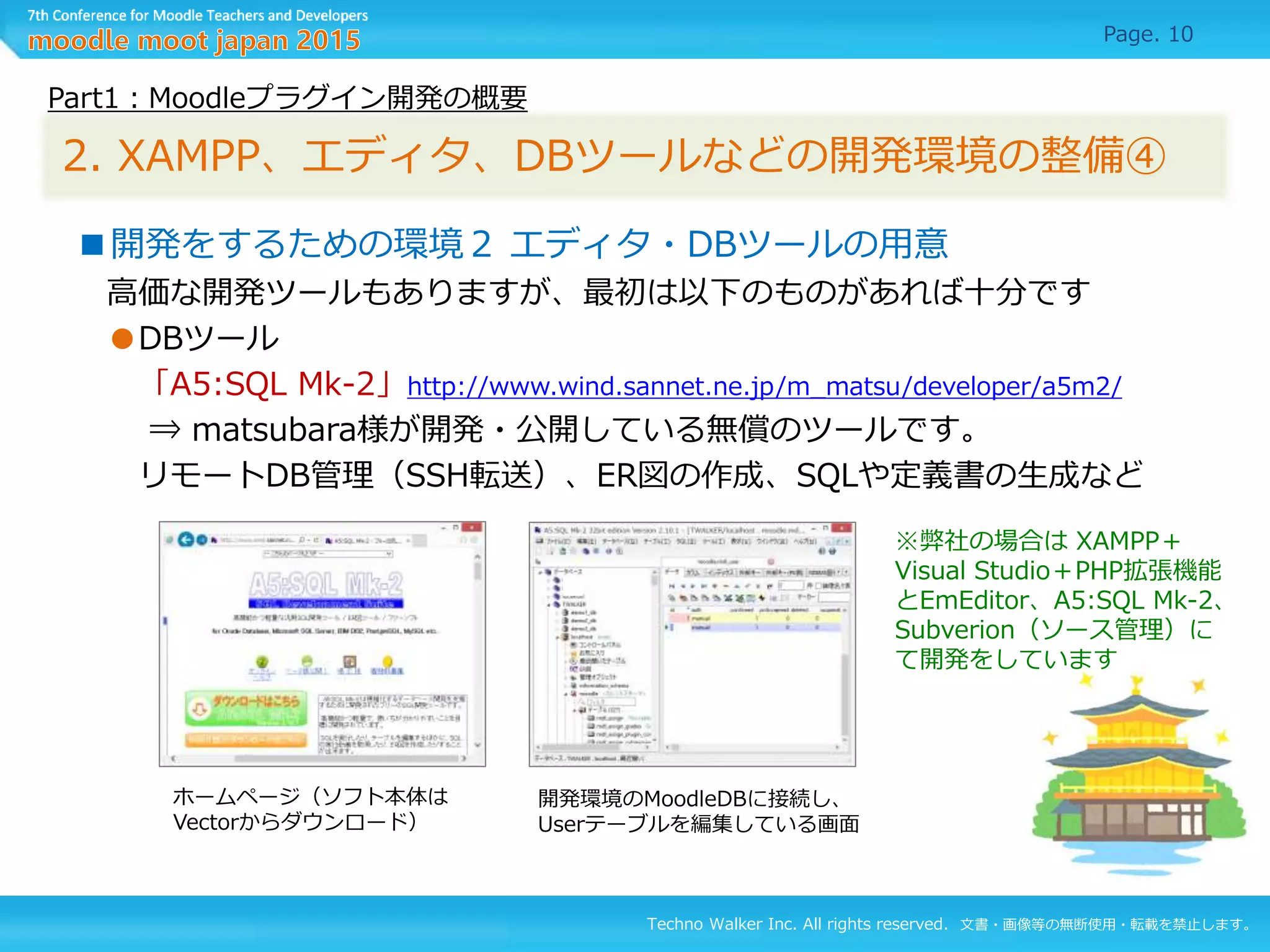 開発初心者のためのmoodleプラグインの開発と利用（第一部） For Moodle Moot 2015 Pptx 3788