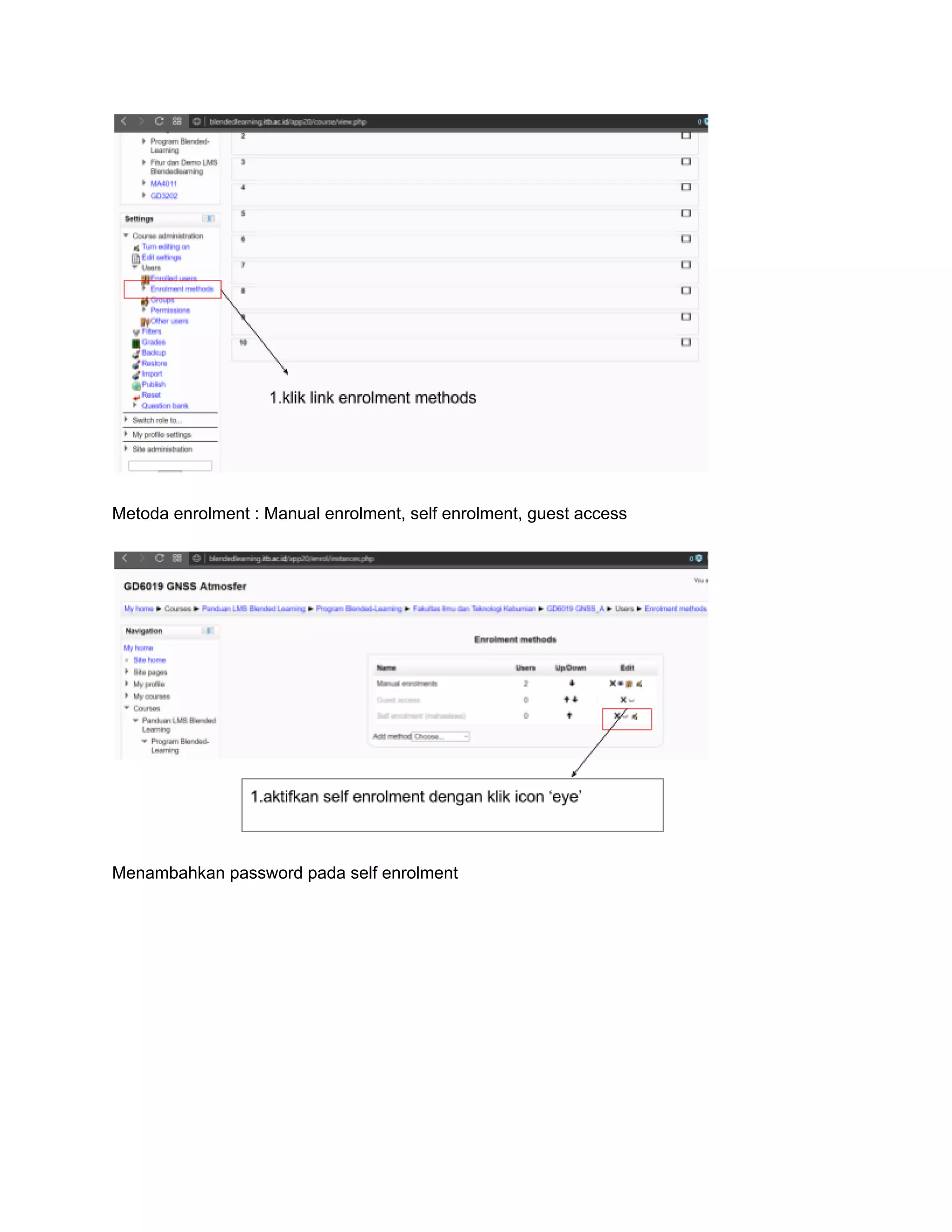 Moodle 2 course users settings | PDF