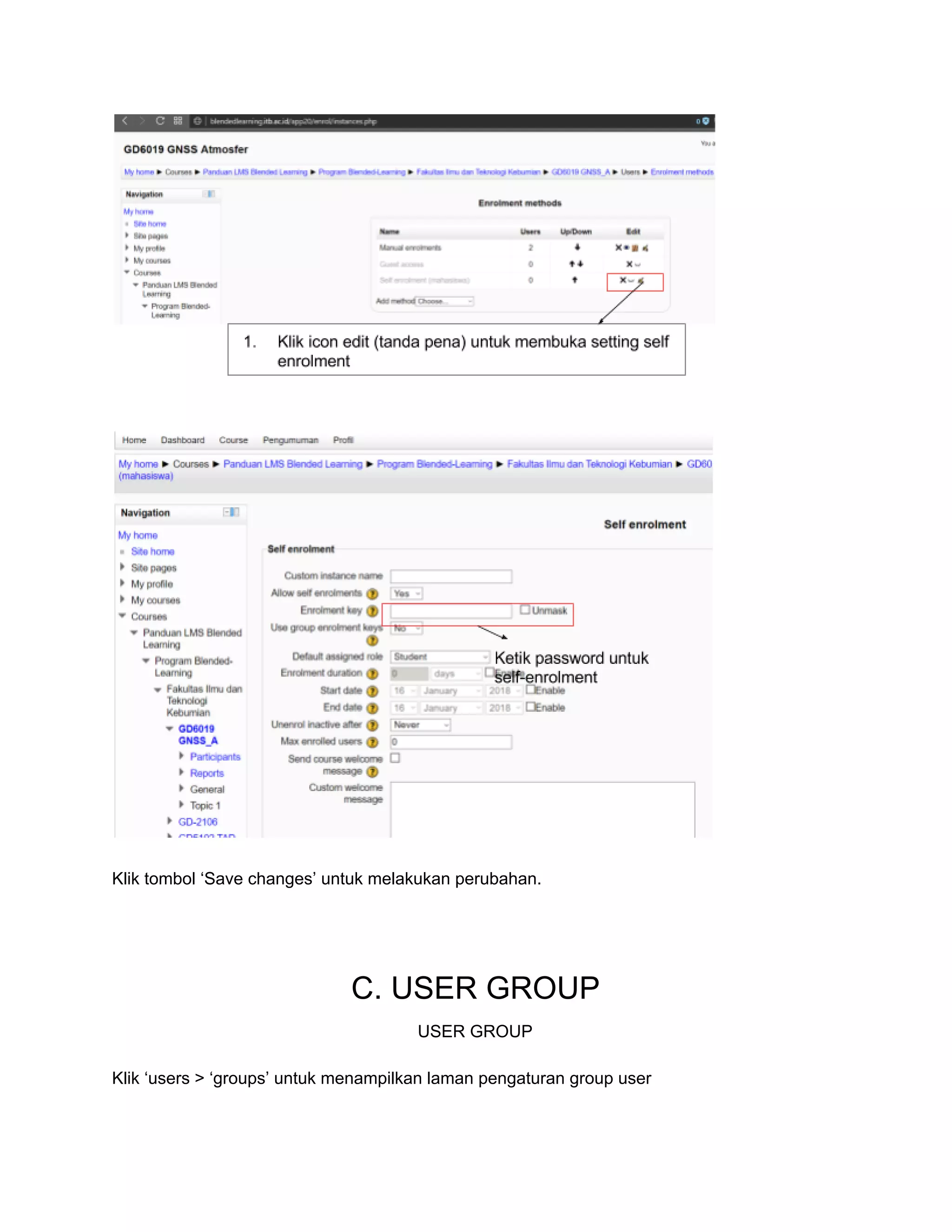 Moodle 2 course users settings | PDF