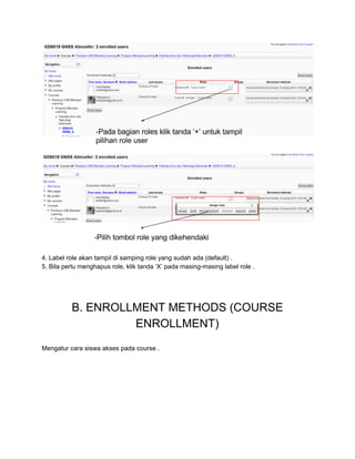 Moodle 2 course users settings | PDF